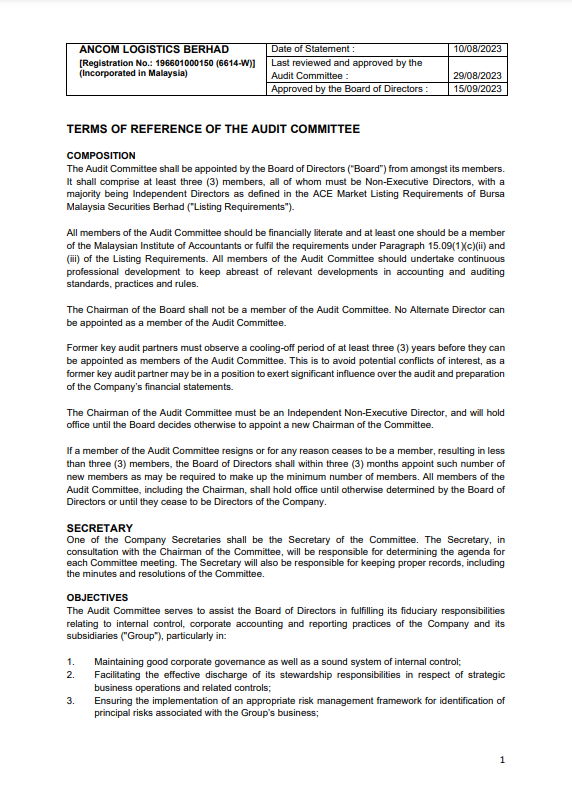 ANCOM LOGISTICS BERHAD