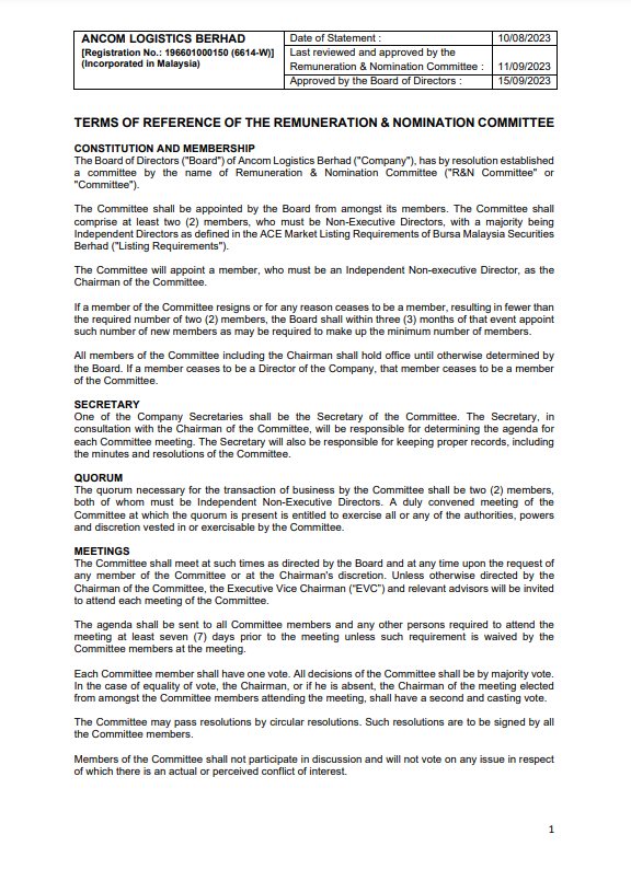 ANCOM LOGISTICS BERHAD